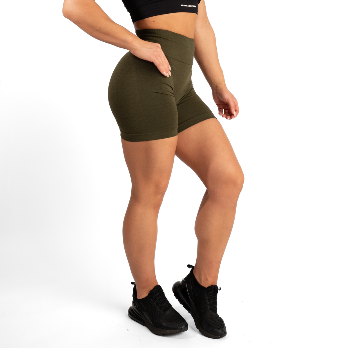 Pre-Order Elevate Scrunch Shorts Army Green – Comfort & Fit – You ...